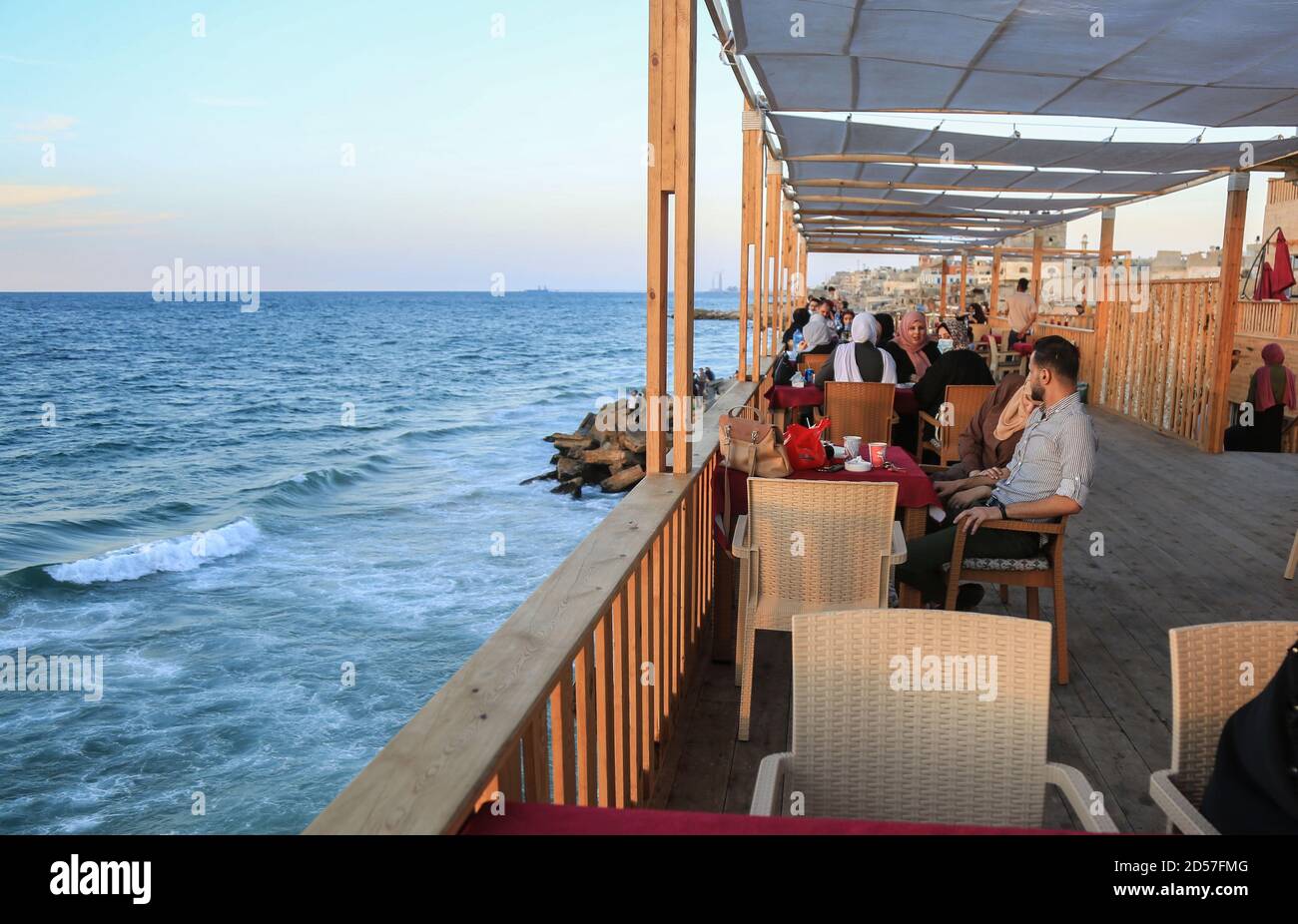 Gaza City, The Gaza Strip, Palestine. 12th Oct, 2020. Palestinians at ...