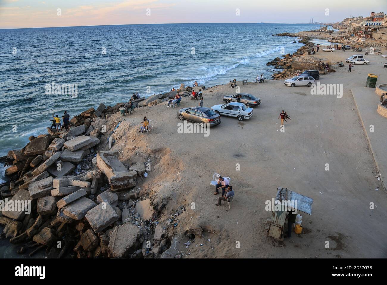 Gaza City, The Gaza Strip, Palestine. 12th Oct, 2020. Palestinians at ...