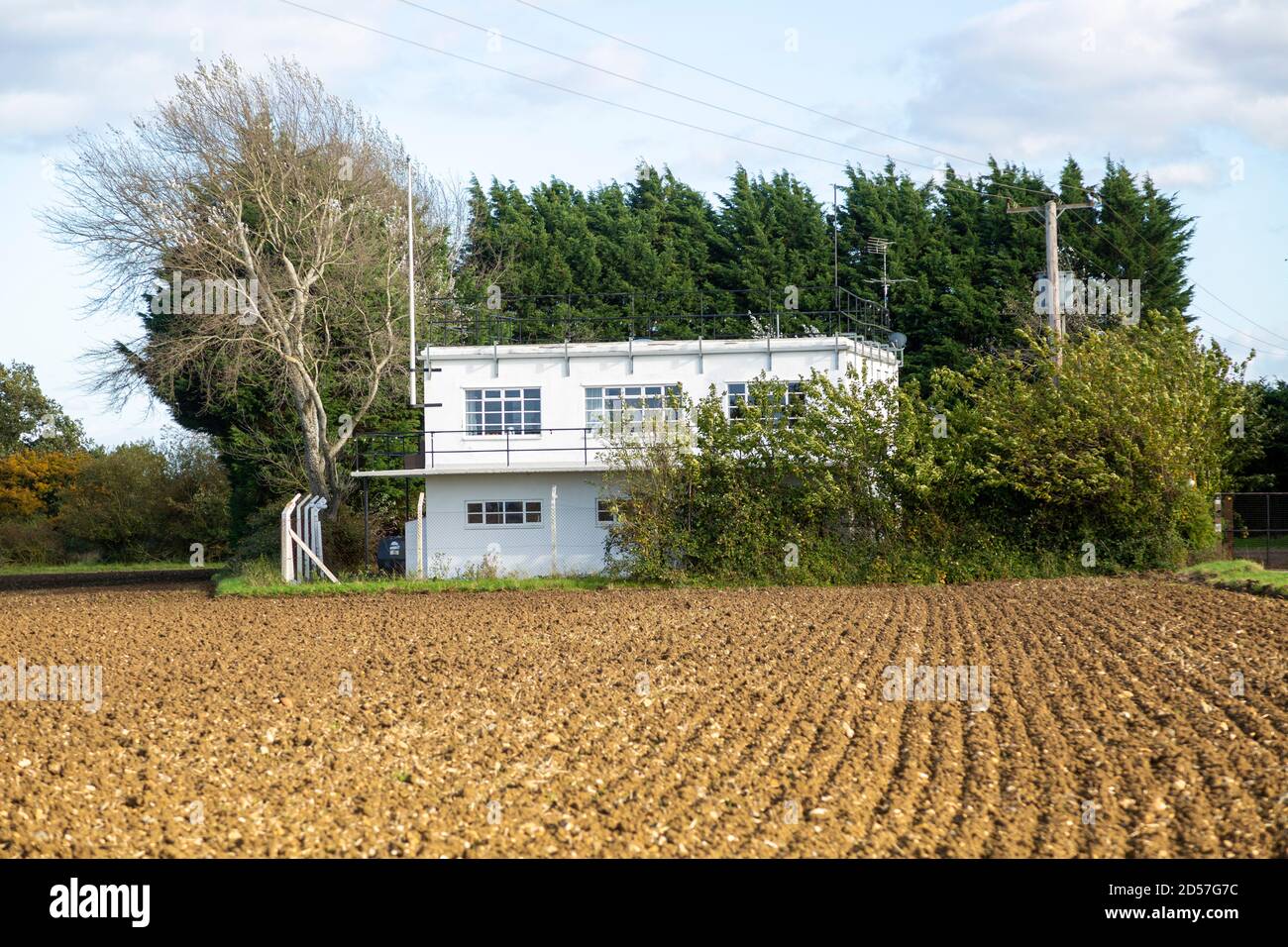 Control tower built 1942 former RAF station Hadstock Little Walden ...