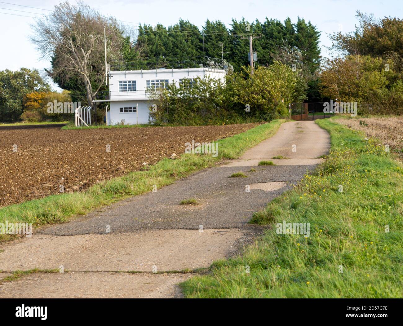 Control tower built 1942 former RAF station Hadstock Little Walden ...