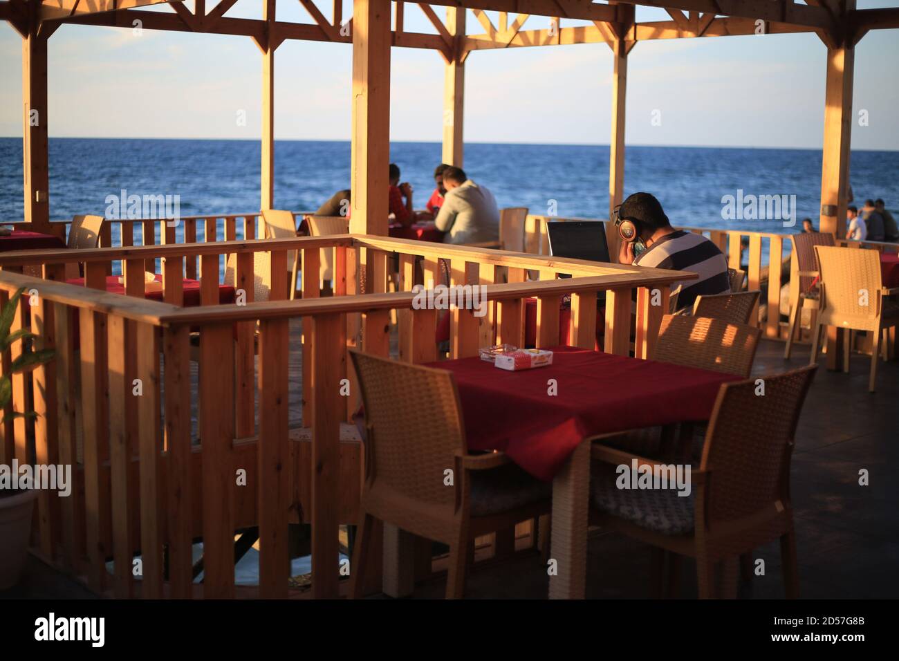 Gaza City, The Gaza Strip, Palestine. 12th Oct, 2020. Palestinians at ...