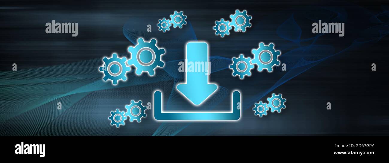 Illustration of a download concept Stock Photo - Alamy