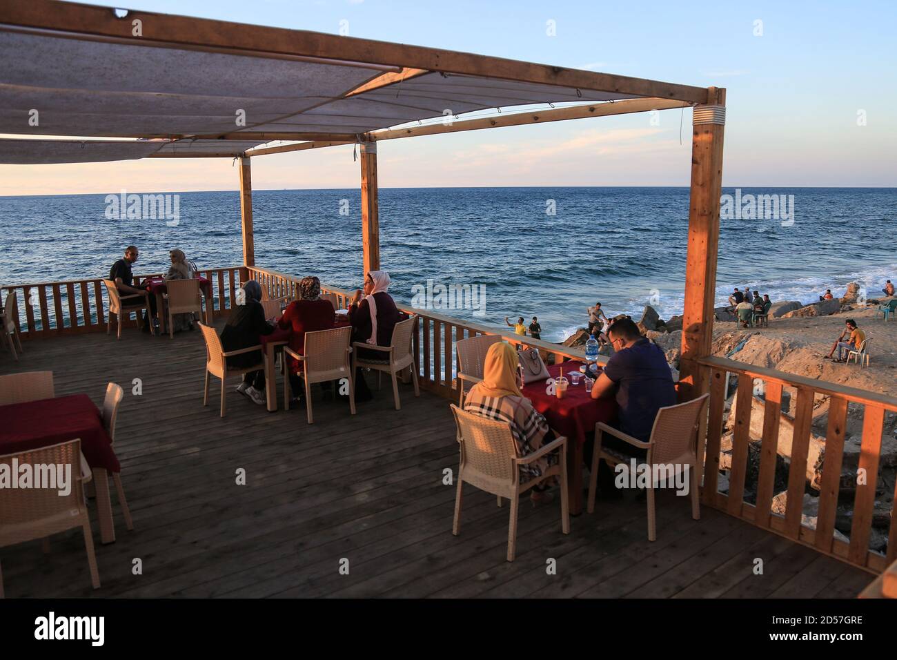 Gaza City, The Gaza Strip, Palestine. 12th Oct, 2020. Palestinians at ...