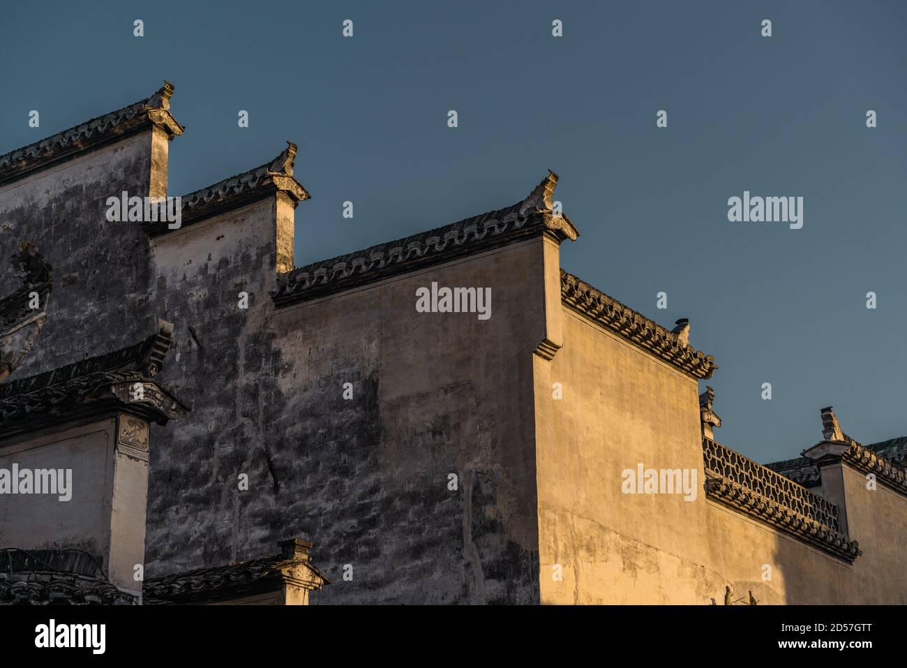 Sunrise view of the architectures in Xidi village,a historic Chinese ...