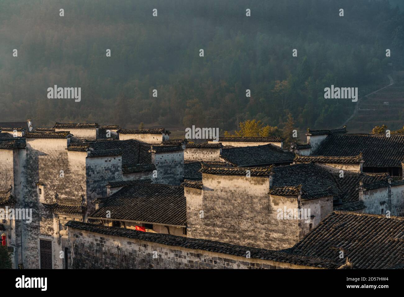 Sunrise view of the architectures in Xidi village,a historic Chinese ...