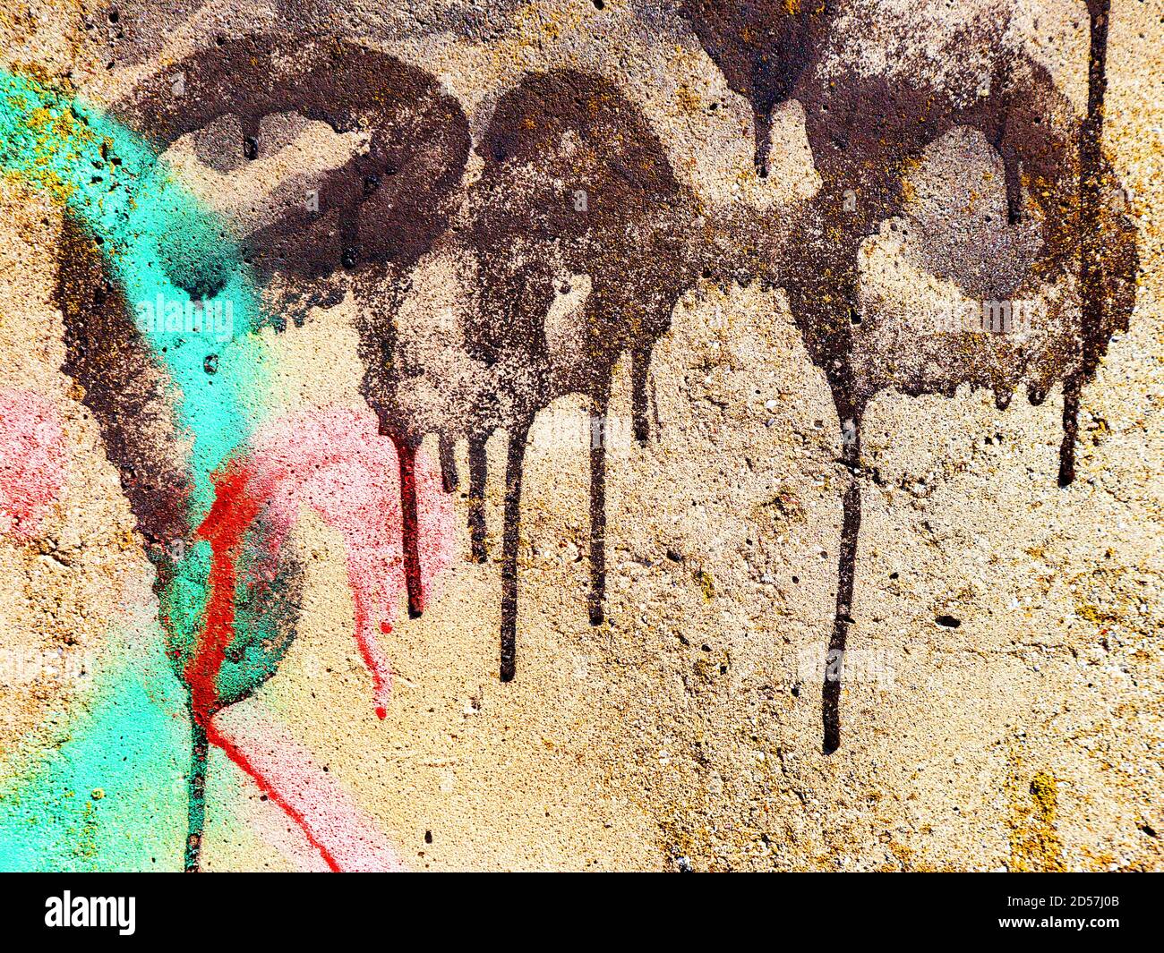 Abstract concrete, weathered with cracks and scratches. Landscape style ...