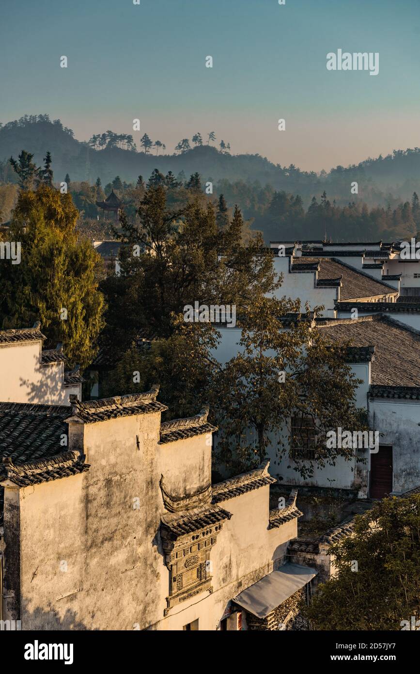 Sunrise view of the architectures in Xidi village,a historic Chinese ...