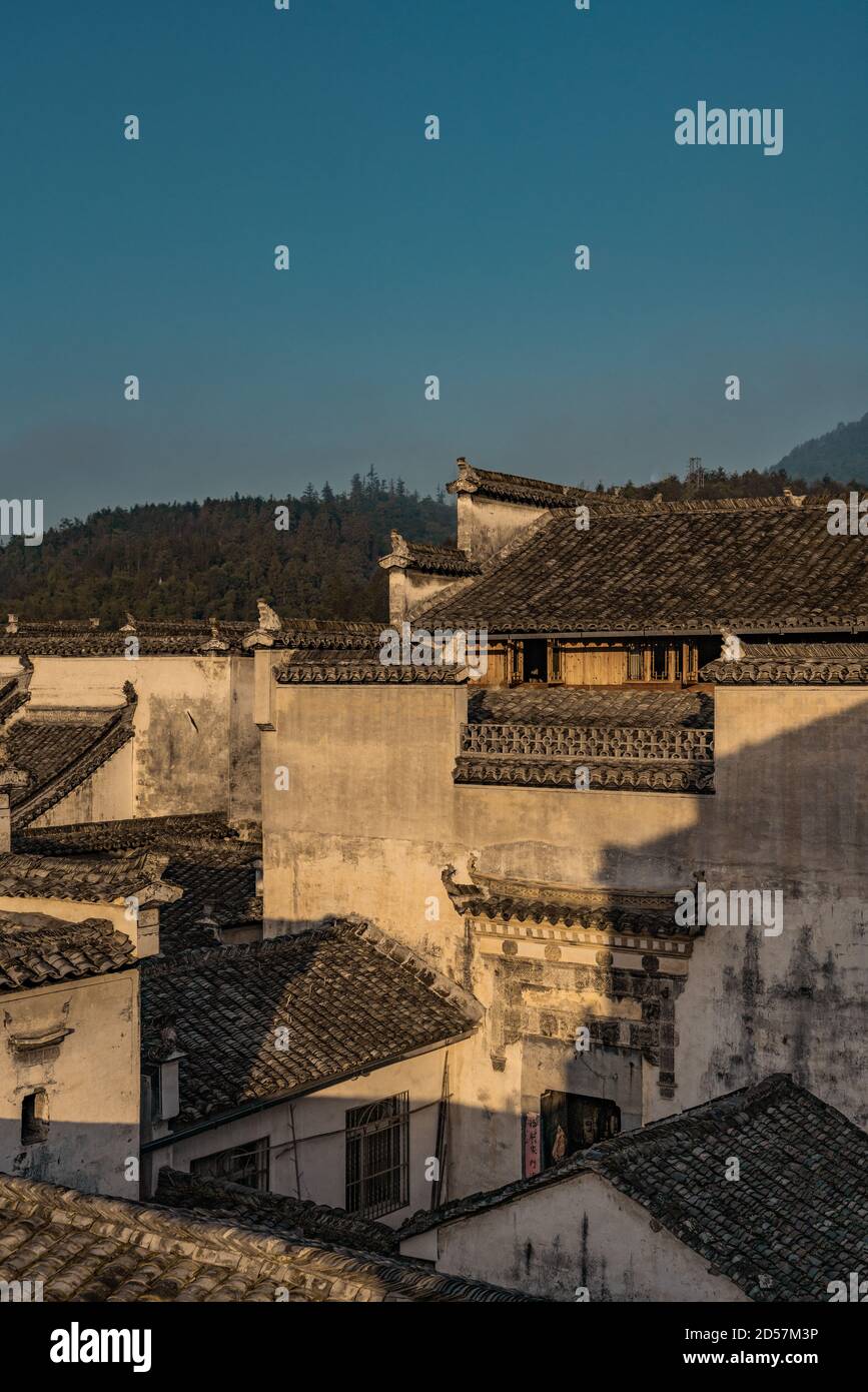 Sunrise view of the architectures in Xidi village,a historic Chinese ...