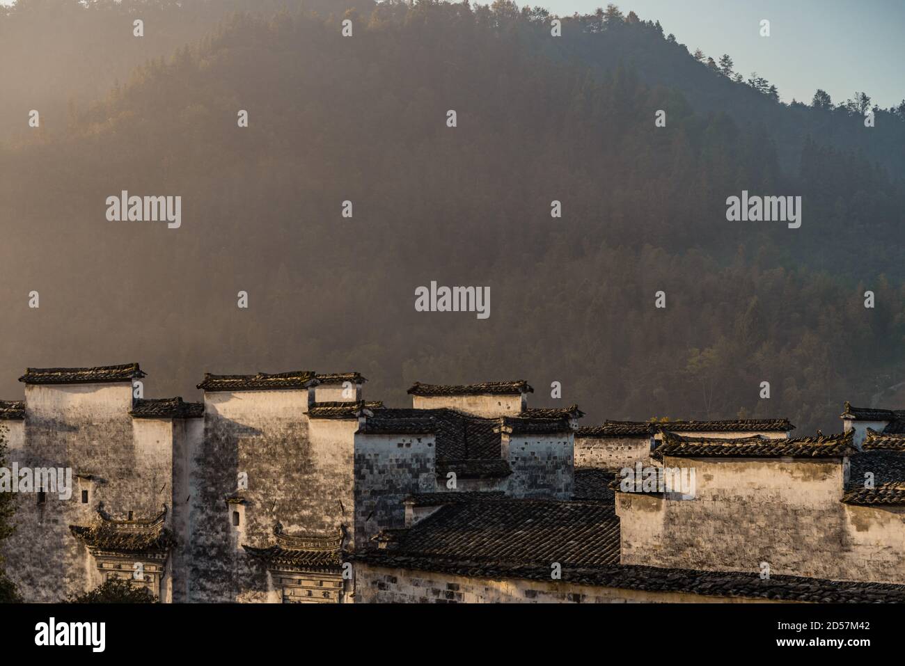 Sunrise view of the architectures in Xidi village,a historic Chinese ...