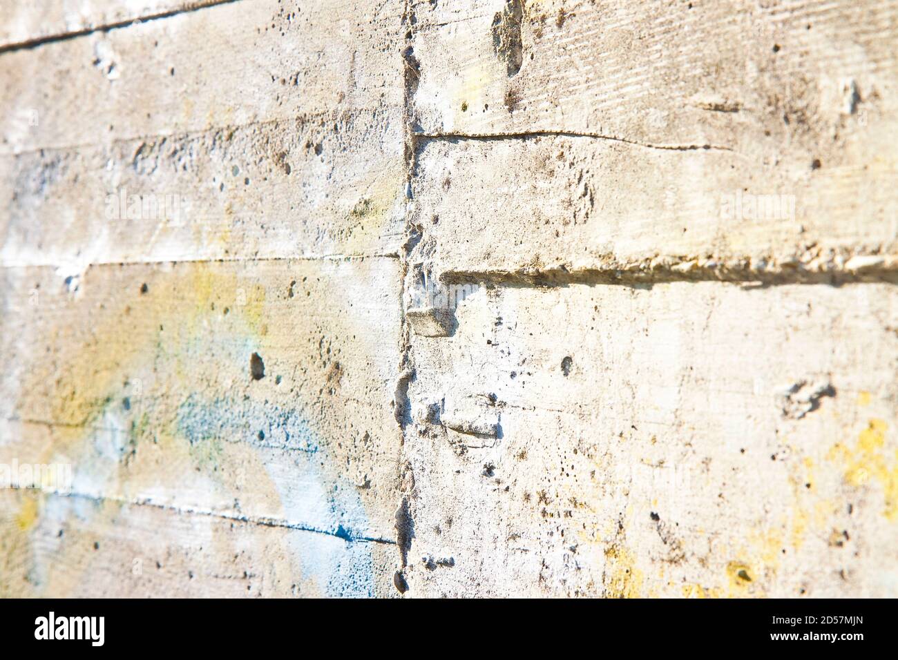 Concrete wall - You can see the footprints of the timber used for the ...
