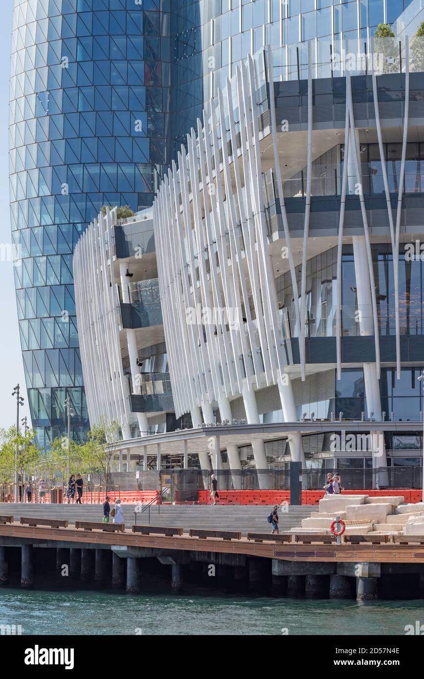 Barangaroo, Sydney, Aust Oct 2020: The newly built Watermans Cove has ...