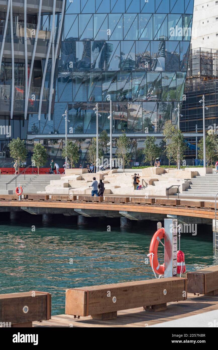 Barangaroo, Sydney, Aust Oct 2020: The newly built Watermans Cove has ...