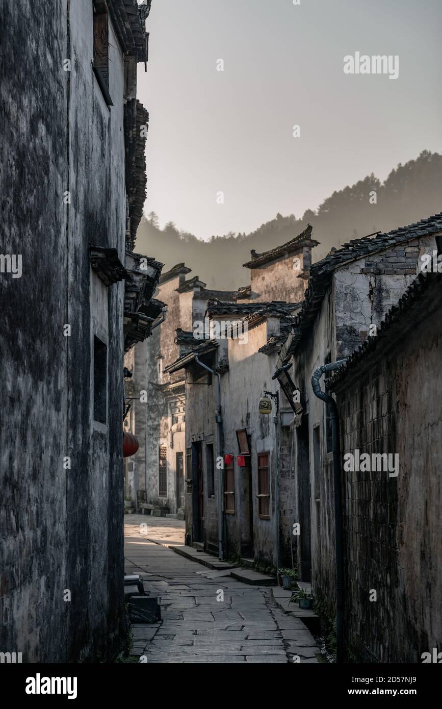 Sunrise view of the architectures in Xidi village,a historic Chinese ...