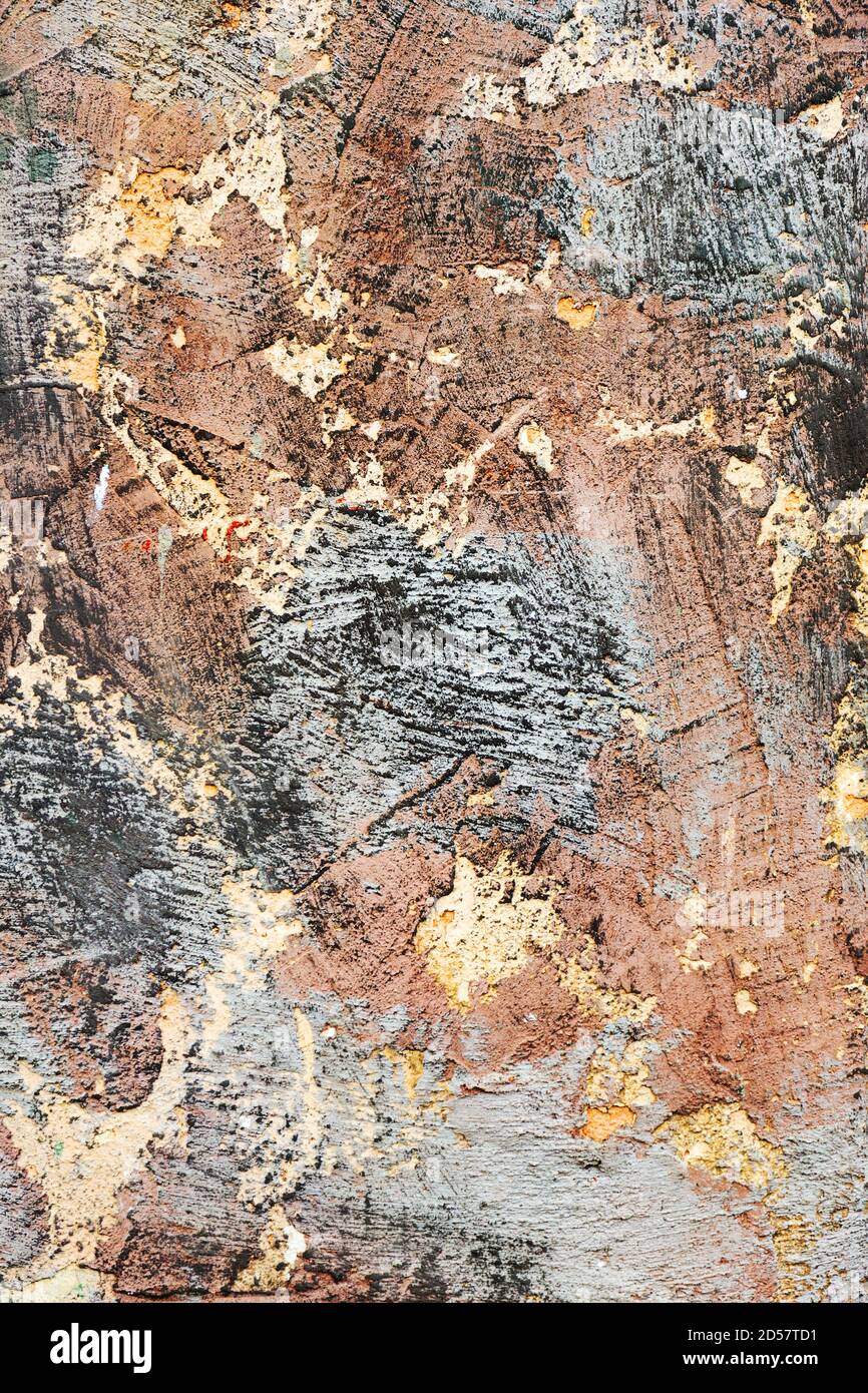 Abstract concrete, weathered with cracks and scratches. Landscape style ...