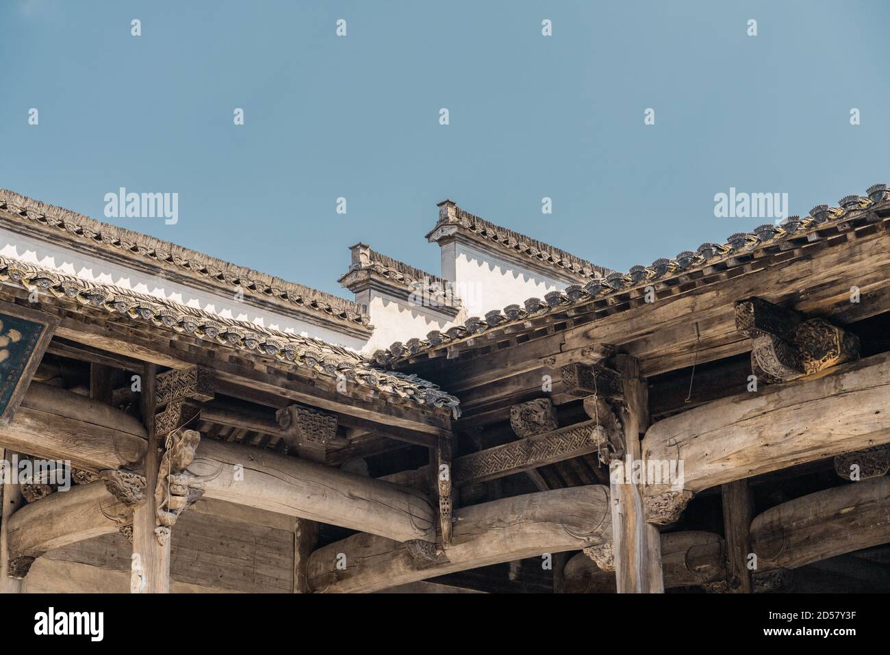 Detail view of the traditional architecture in Xidi village, China ...