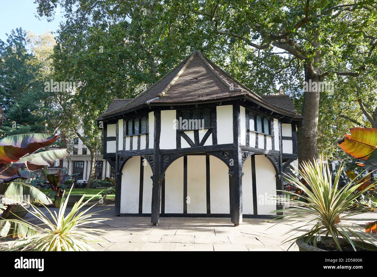 London, UK. - 7 Oct 2020: The listed mock-Tudor building in the centre ...
