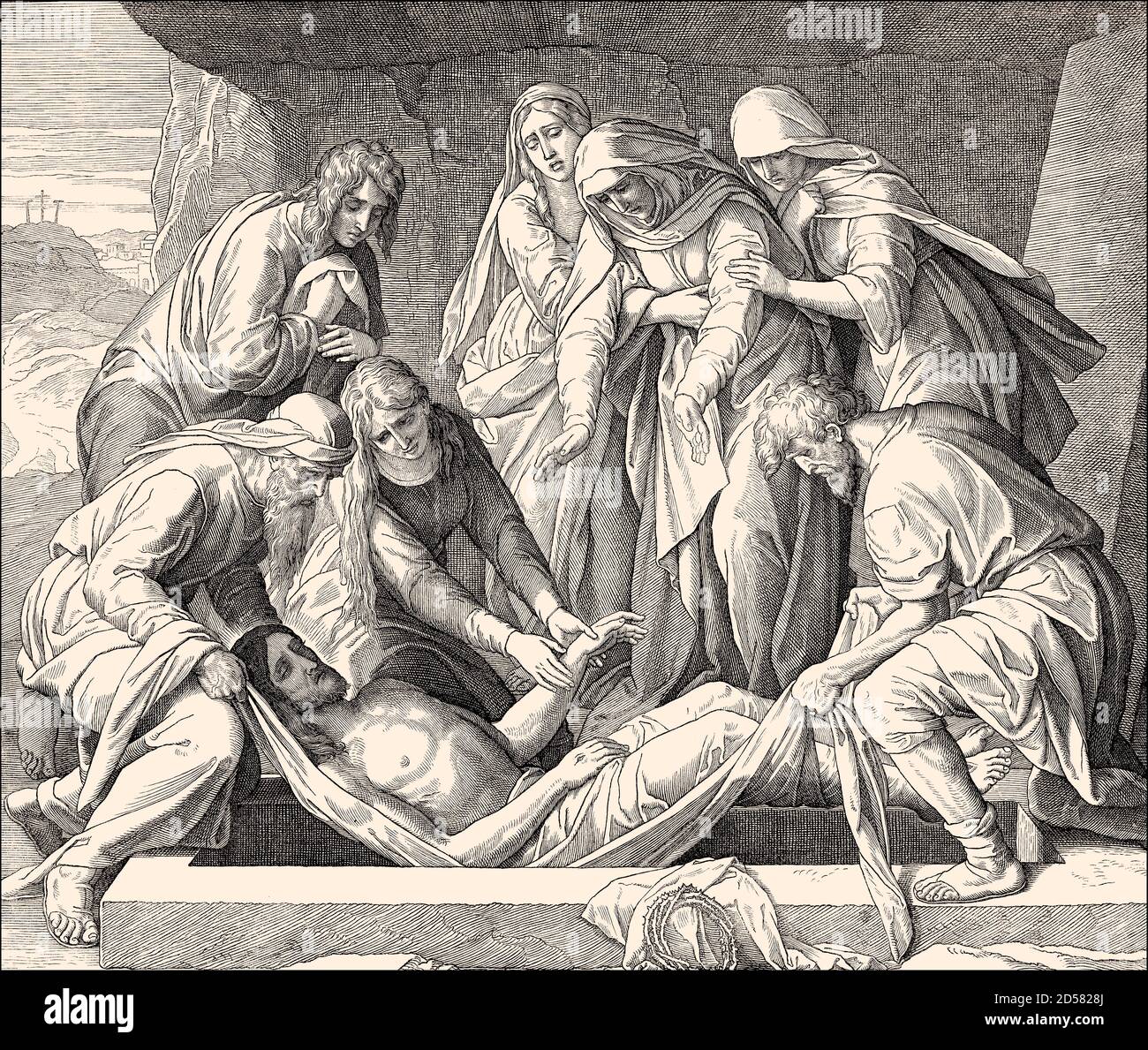 The Burial of Jesus, New Testament, by Julius Schnorr von Carolsfeld ...