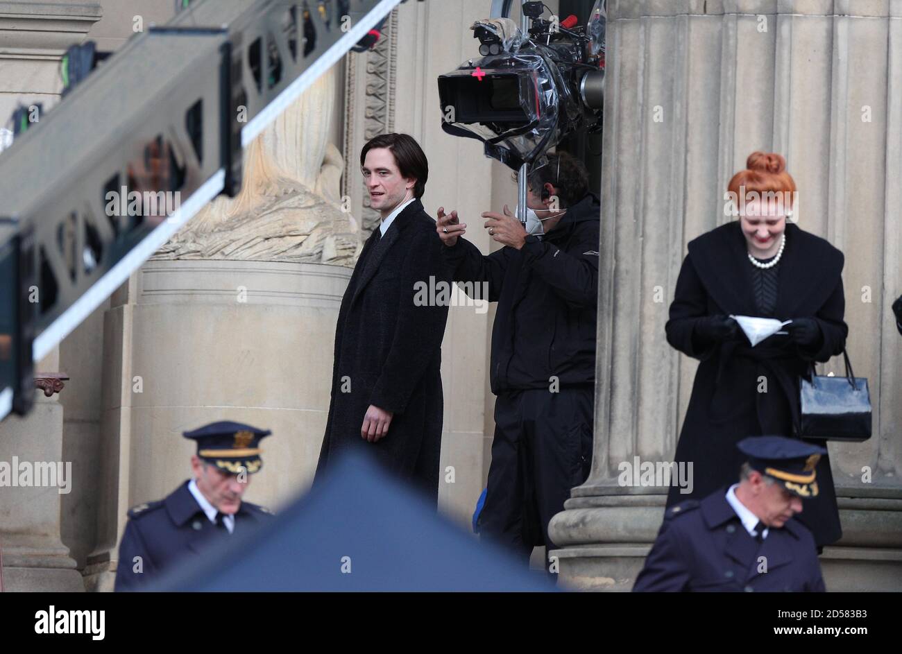 Robert Pattinson during the filming of The Batman taking place in ...