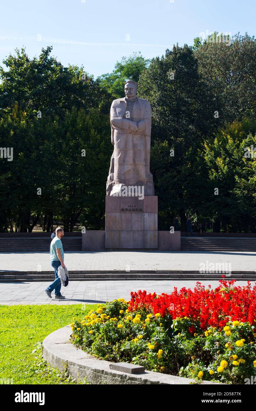 LVIV / UKRAINE - OCTOBER 06, 2018: Monument of Ivan Franko - Ukrainian ...