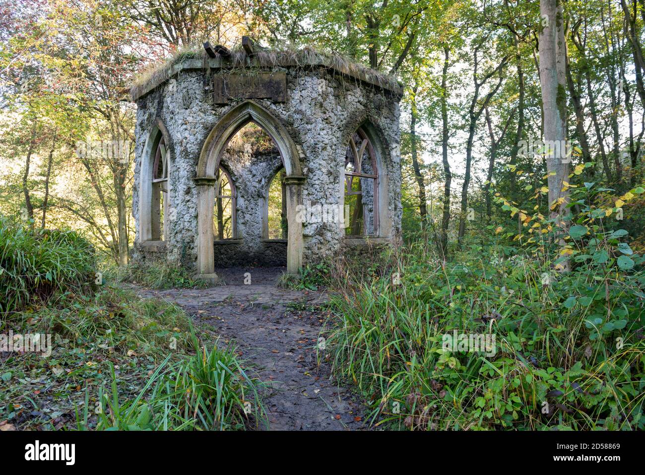 The Fisher's Hall a small estate building at Hackfall, North Yorkshire ...