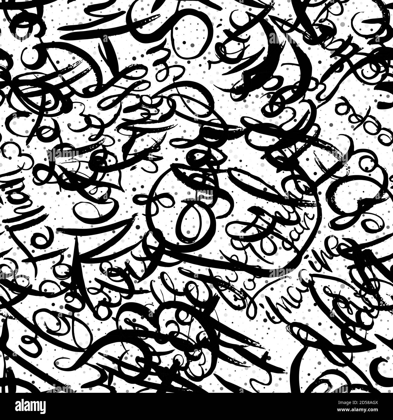 Graffiti background seamless pattern. Hand style tagging. Vandal vector ...