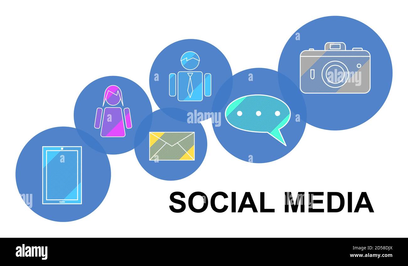 Illustration of a social media concept Stock Photo - Alamy