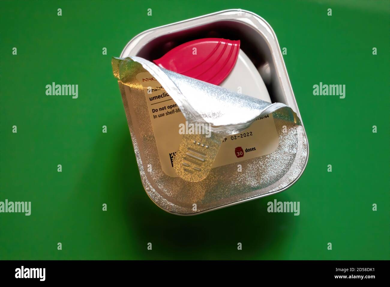 Umeclidinium Vilanterol inhaler powder in half opened package Stock ...