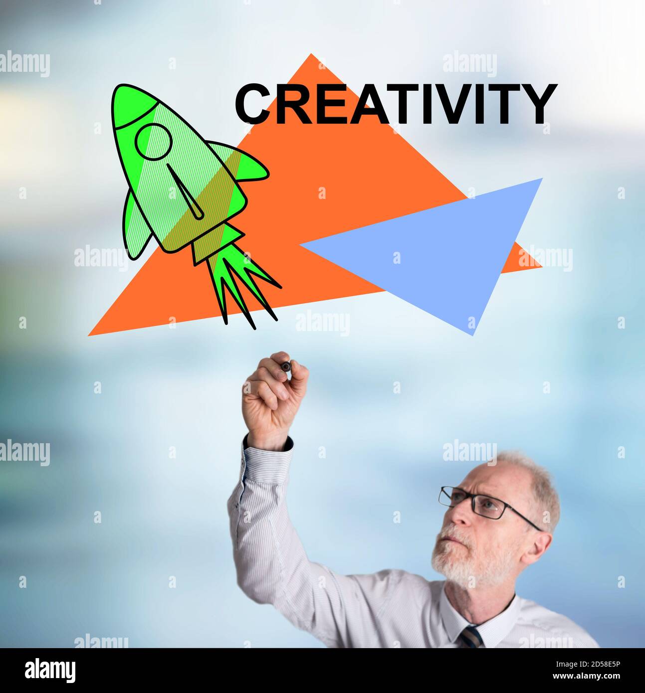 Creativity concept drawn by a businessman Stock Photo - Alamy