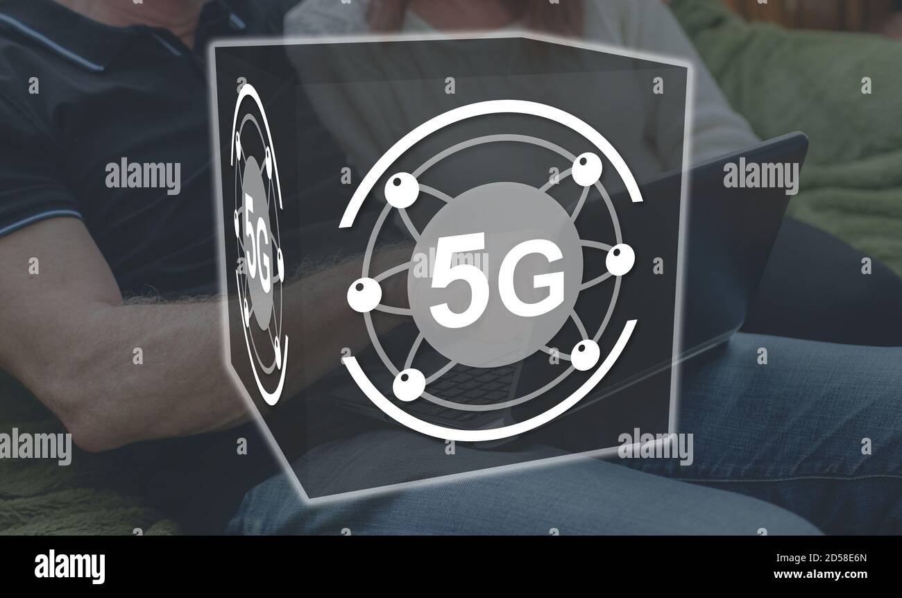 5g concept illustrated by a picture on background Stock Photo - Alamy