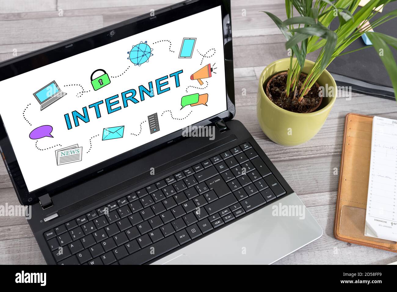 Laptop screen with internet concept Stock Photo - Alamy