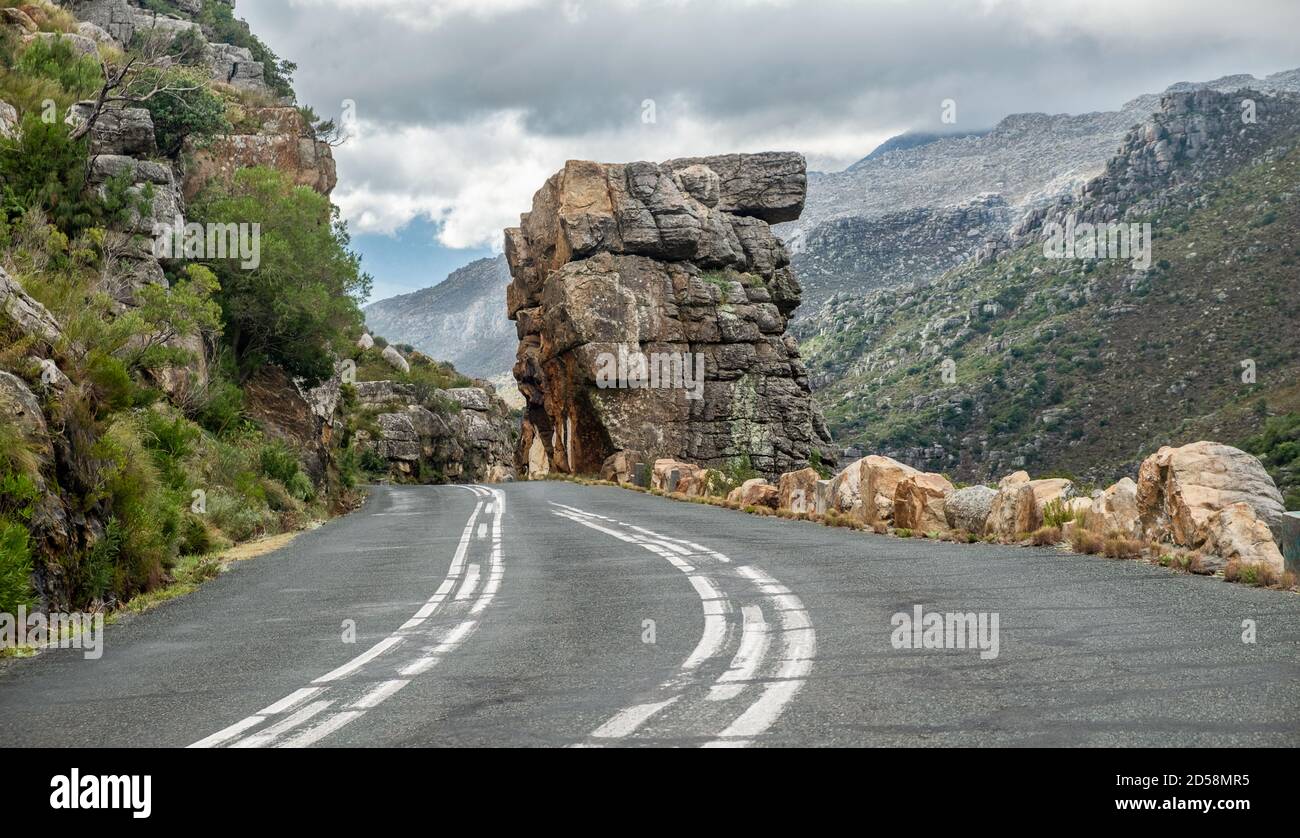 Road through Bainskloof pass, Boland region, Western Cape, South Africa ...
