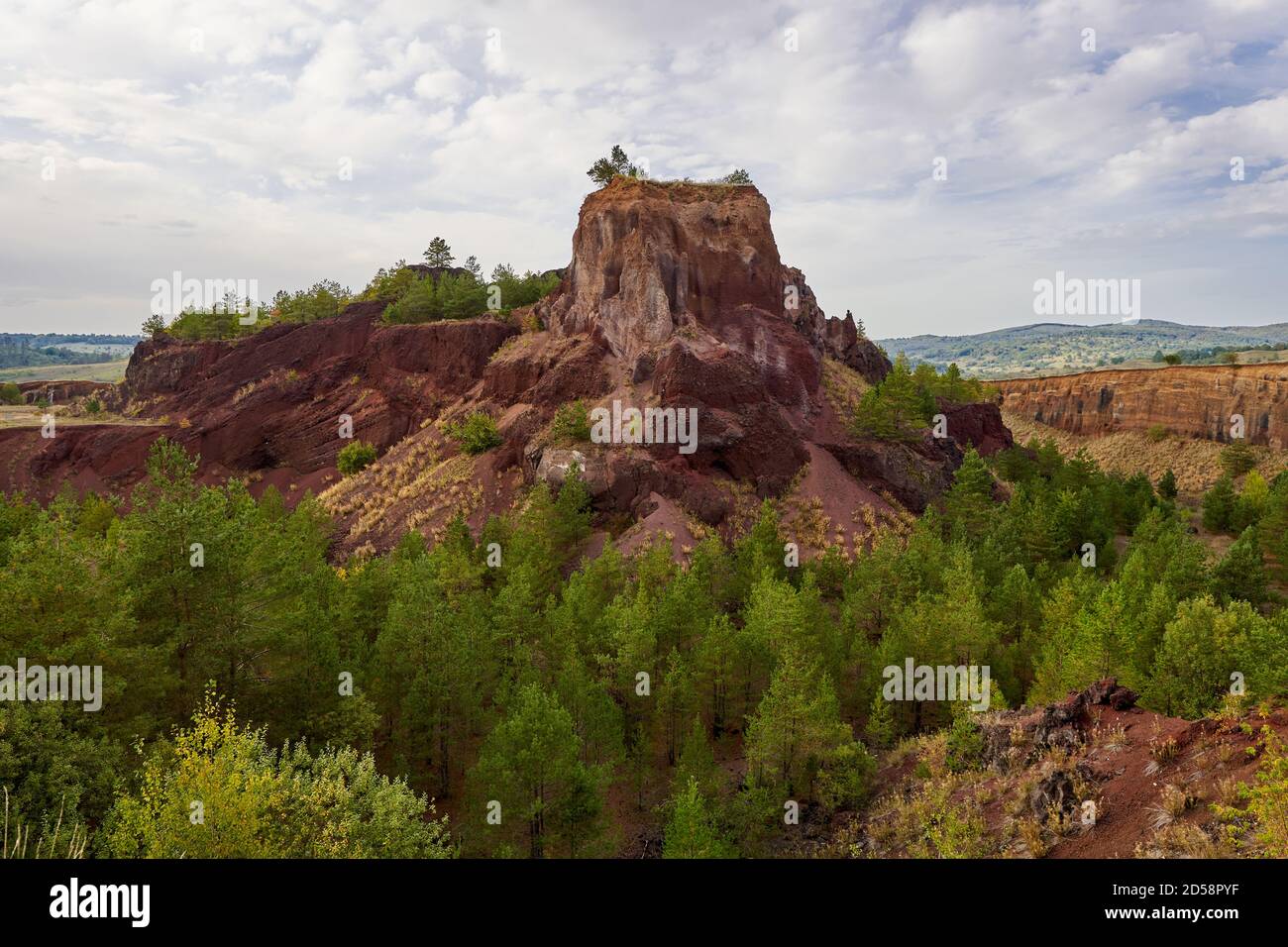 Volcanic formations from the caldera of a volcano extinct for 10 ...