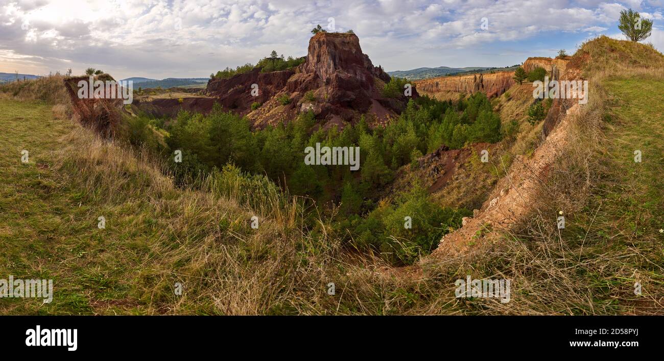 Volcanic formations from the caldera of a volcano extinct for 10 ...