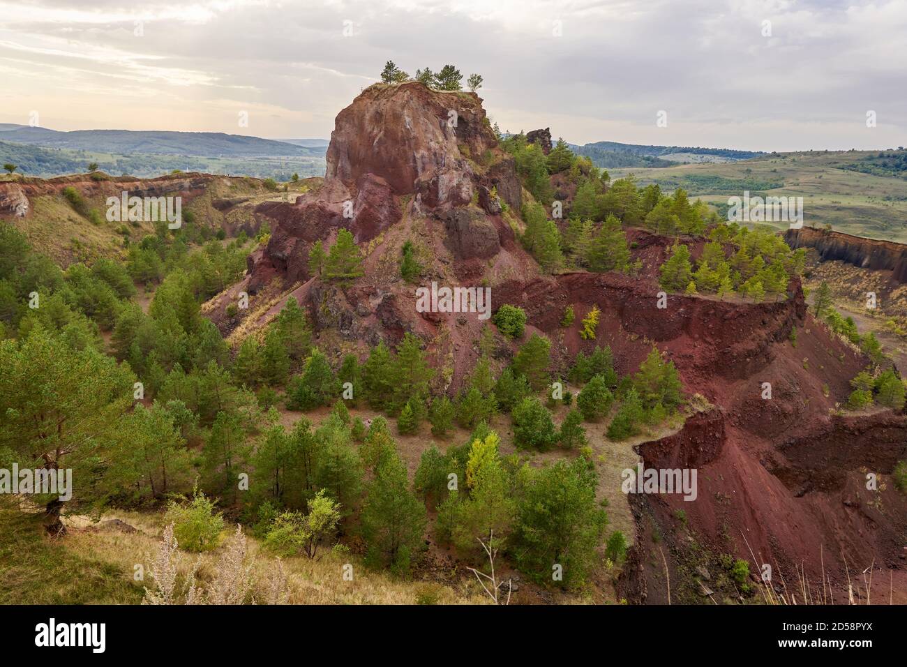 Volcanic formations from the caldera of a volcano extinct for 10 ...
