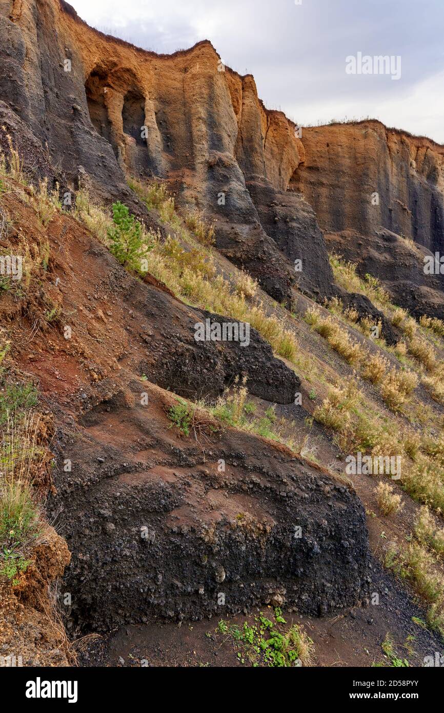 Volcanic formations from the caldera of a volcano extinct for 10 ...
