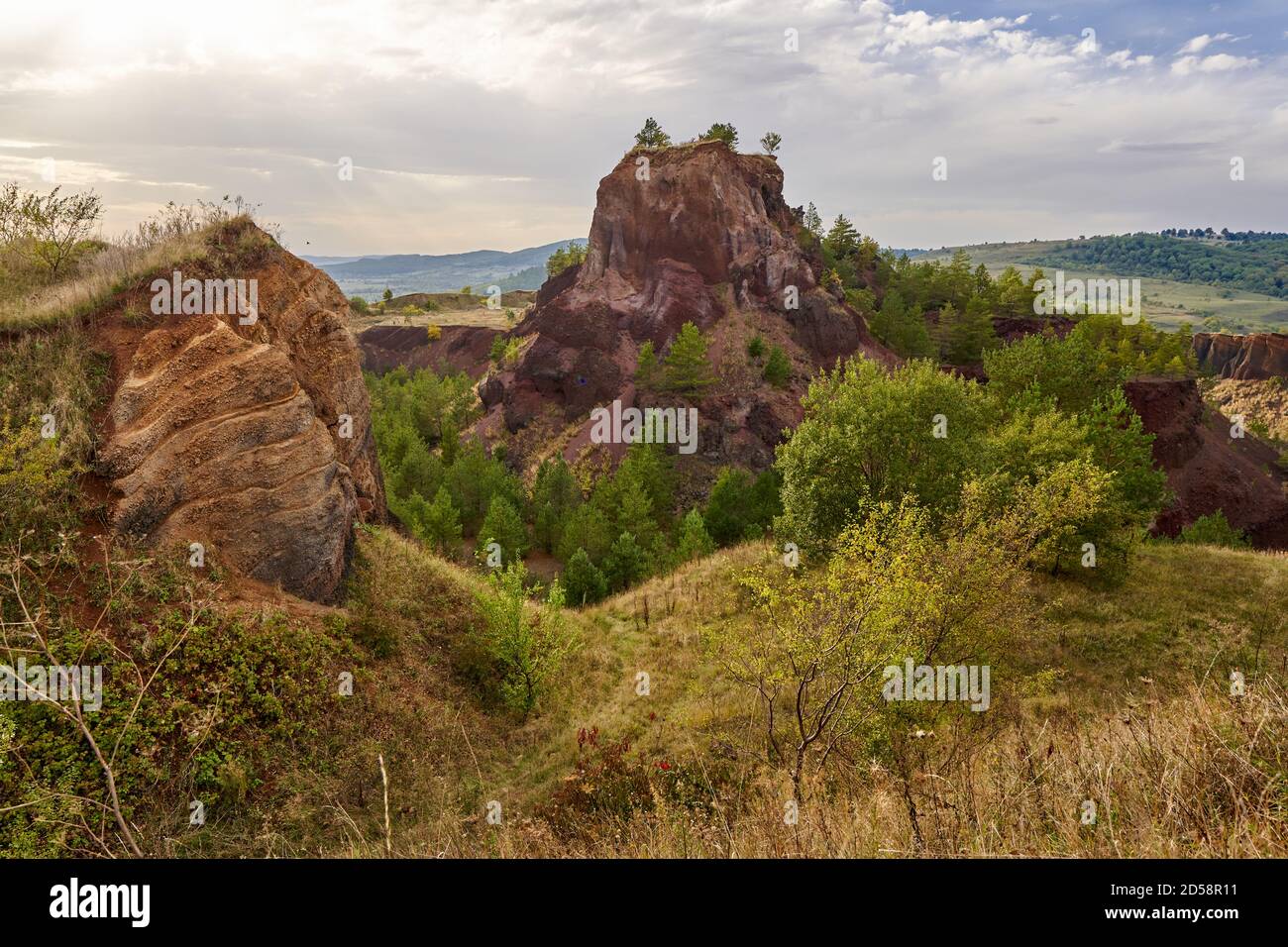 Volcanic formations from the caldera of a volcano extinct for 10 ...