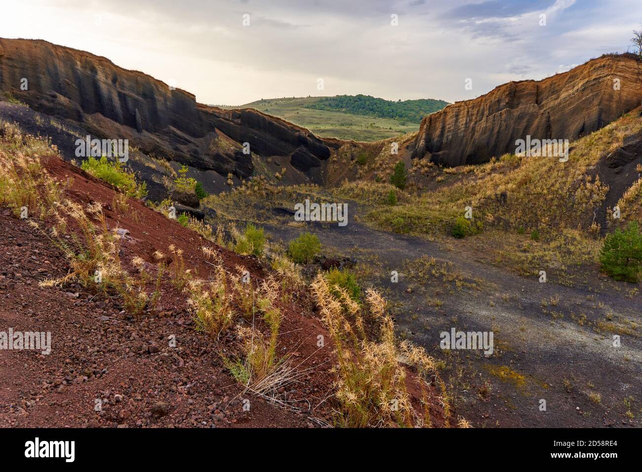 Volcanic formations from the caldera of a volcano extinct for 10 ...