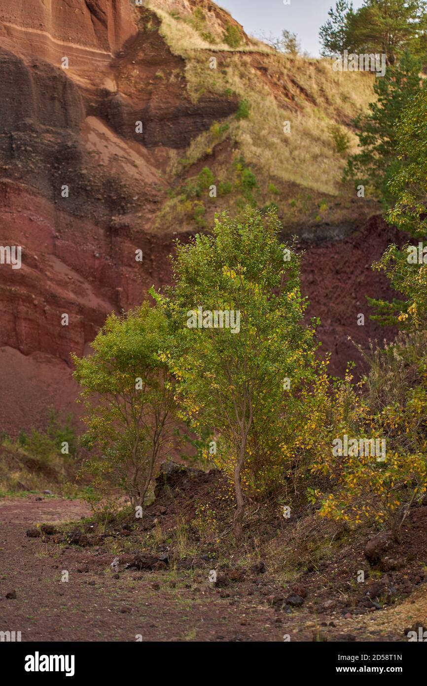 Volcanic formations from the caldera of a volcano extinct for 10 ...