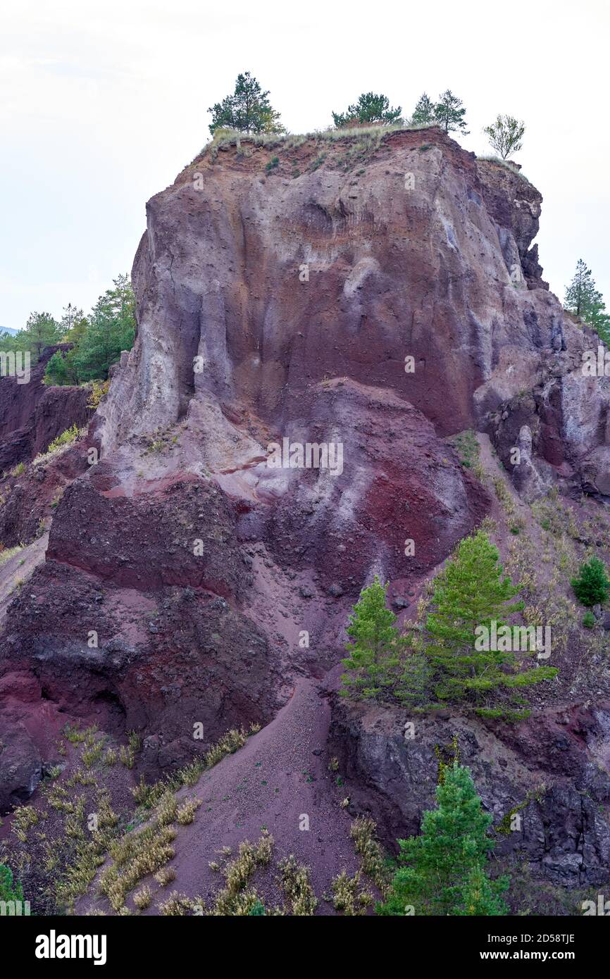 Volcanic formations from the caldera of a volcano extinct for 10 ...