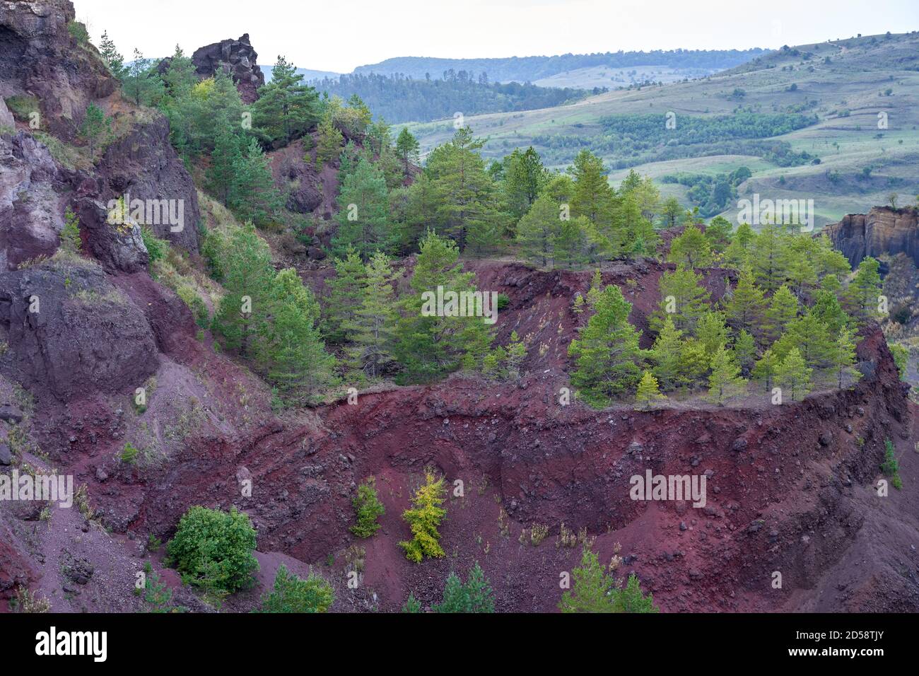 Volcanic formations from the caldera of a volcano extinct for 10 ...