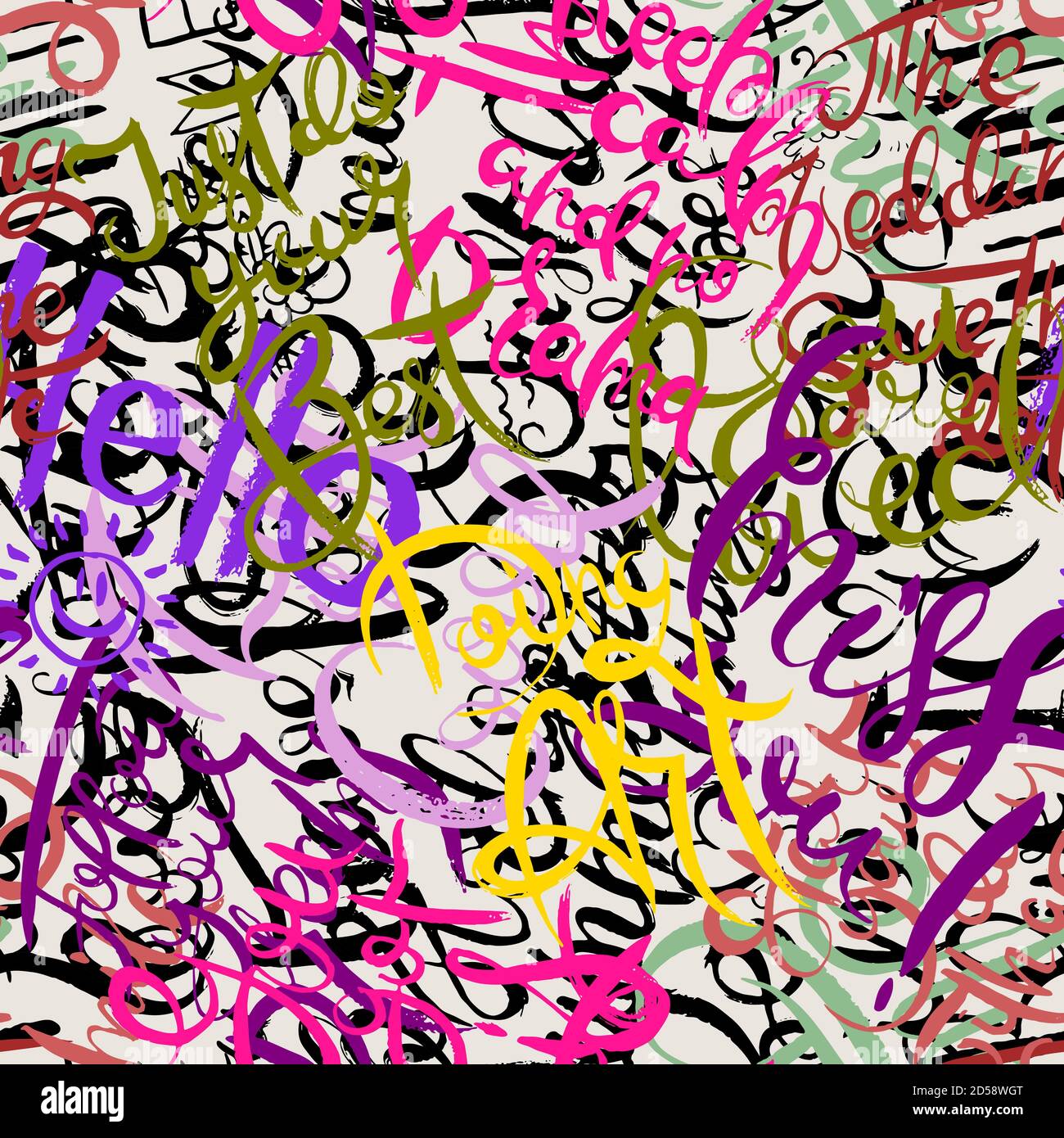 Graffiti background seamless pattern. Hand style tagging. Vandal vector ...