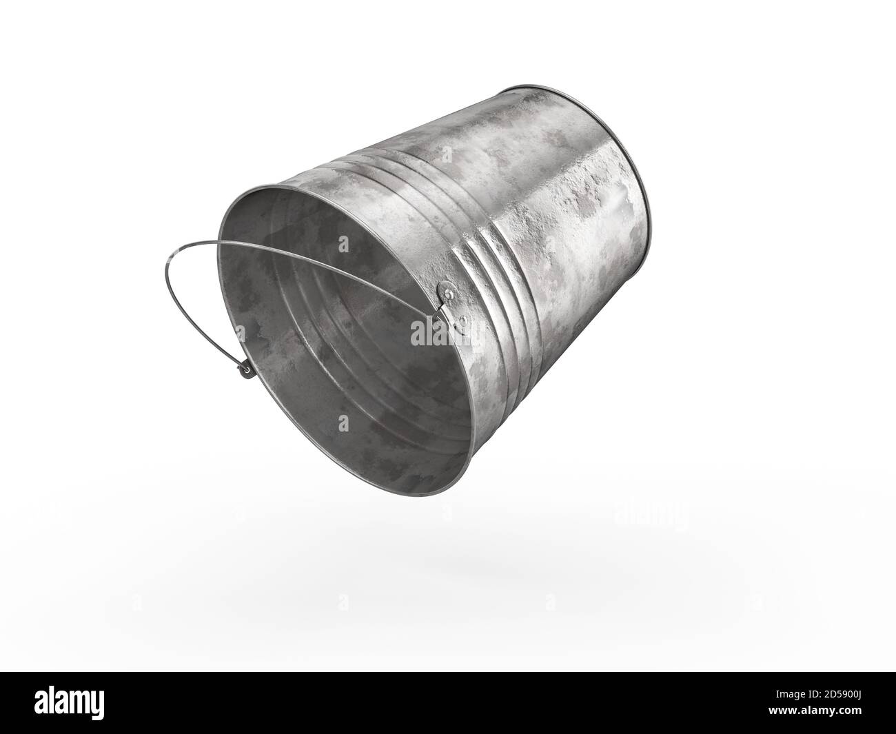 Metal bucket on a white background. 3d illustration Stock Photo - Alamy