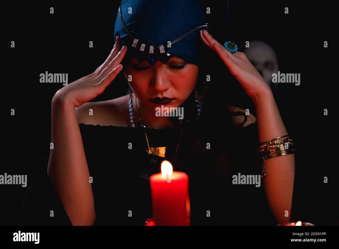 Asian witch woman casting spell hi-res stock photography and images - Alamy