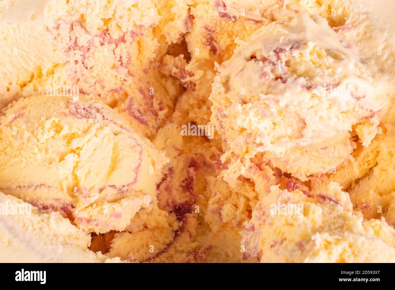 Abstract close up of raspberry ripple ice cream, useful as a texture or ...