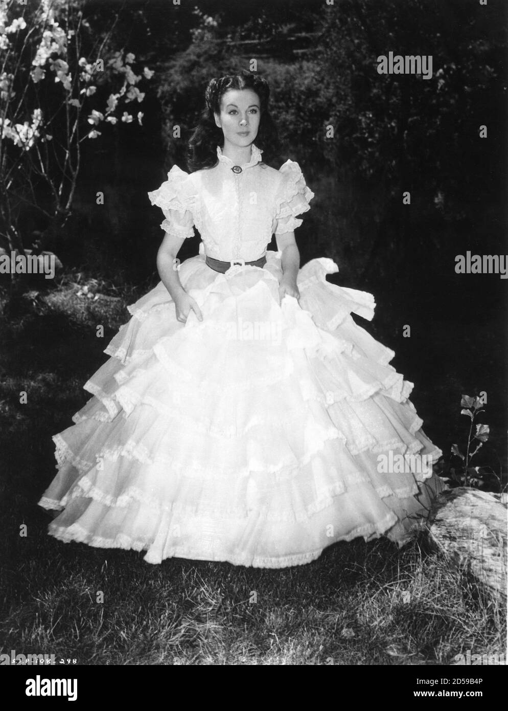 VIVIEN LEIGH as Scarlett O'Hara on set candid portrait during filming of GONE WITH THE WIND 1939 ...