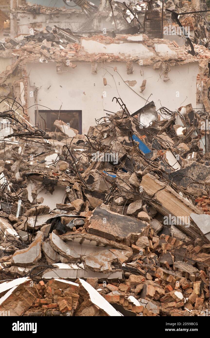 rubble and debris during a demolition of buildings Stock Photo - Alamy