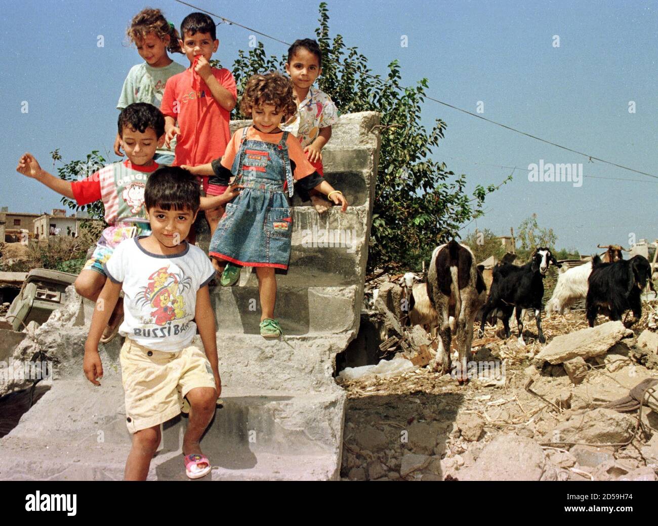 Refugee camp lebanon children play High Resolution Stock Photography ...