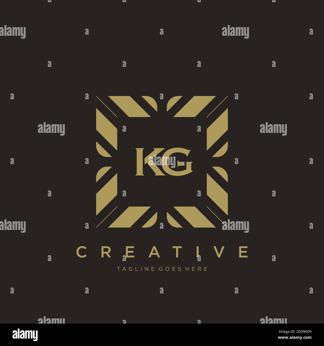 KG initial letter luxury ornament monogram logo template vector Stock ...