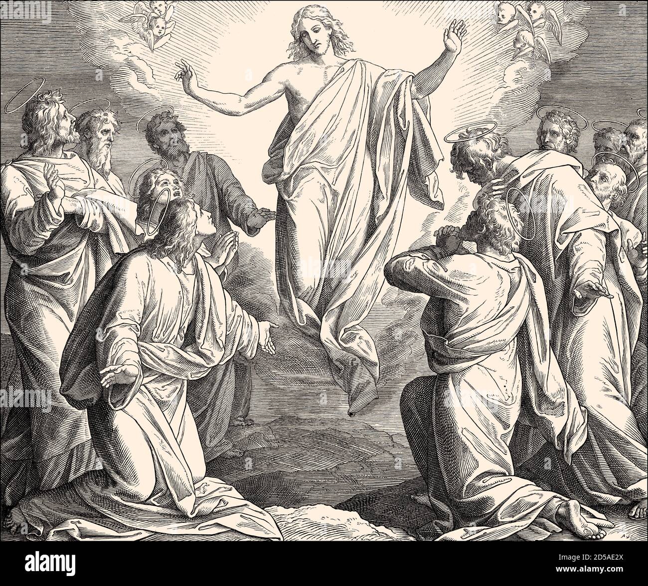 Jesus Rising To Heaven Drawing