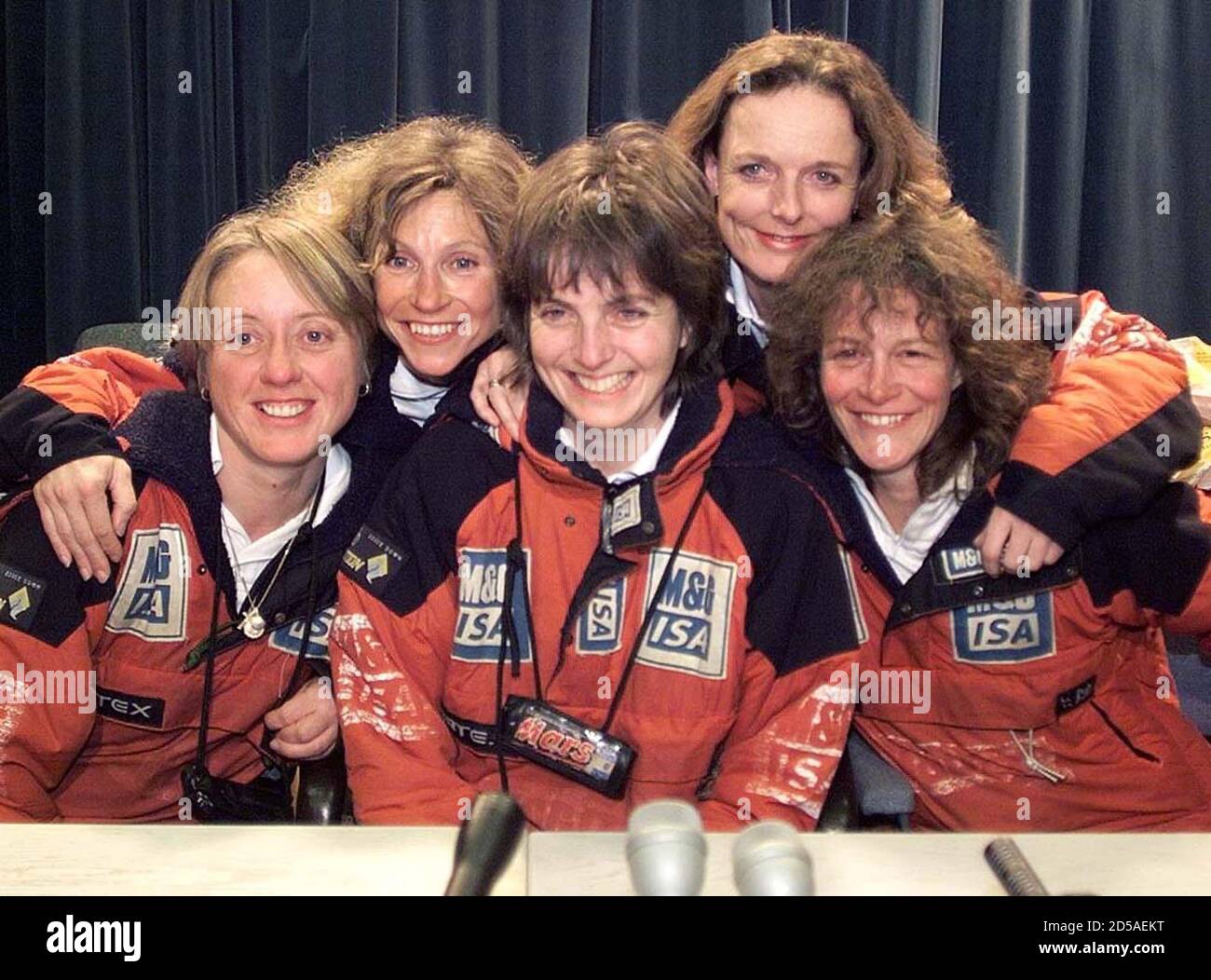 Caroline hamilton and ann daniels at heathrow airport hi-res stock ...